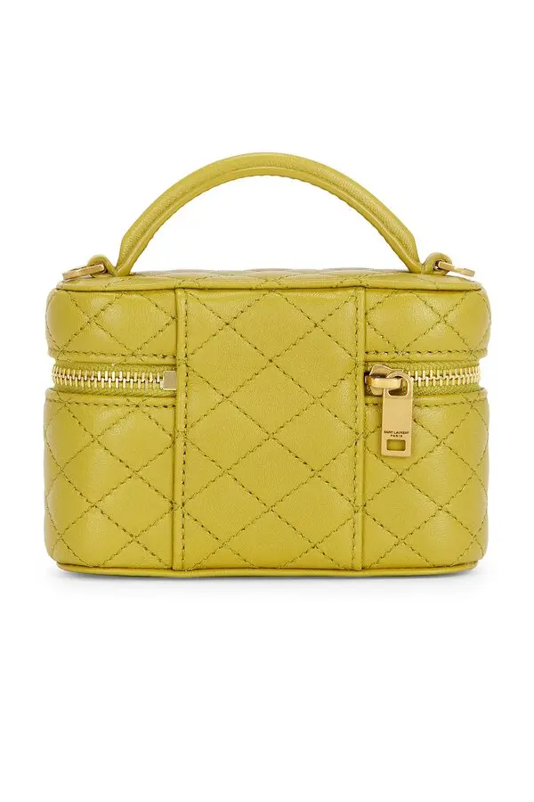 Saint Laurent Micro Vanity Bag - Chartreuse Green | Editorialist